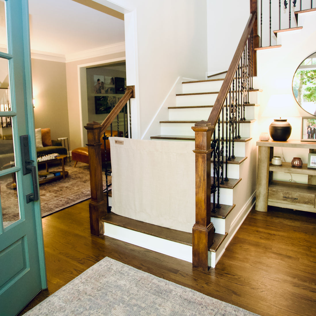 Banister-to-Banister Fabric Safety Gate | The Stair Barrier – THE STAIR ...