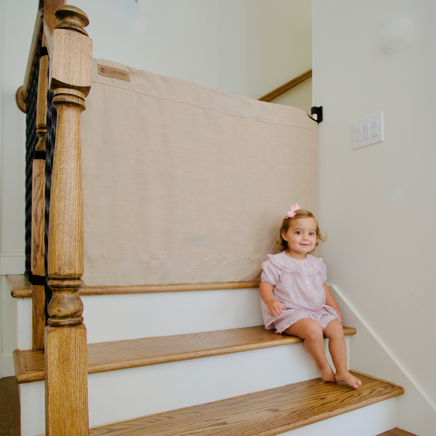 Wall-to-Banister Fabric Safety Gate | The Stair Barrier – THE STAIR BARRIER